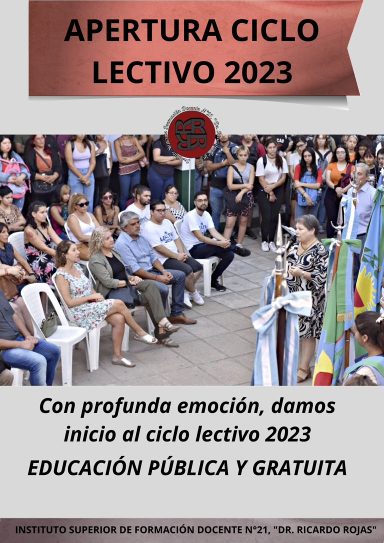INSTITUTO SUPERIOR DE FORMACIÓN DOCENTE Nº 21 – "Dr. Ricardo Rojas"